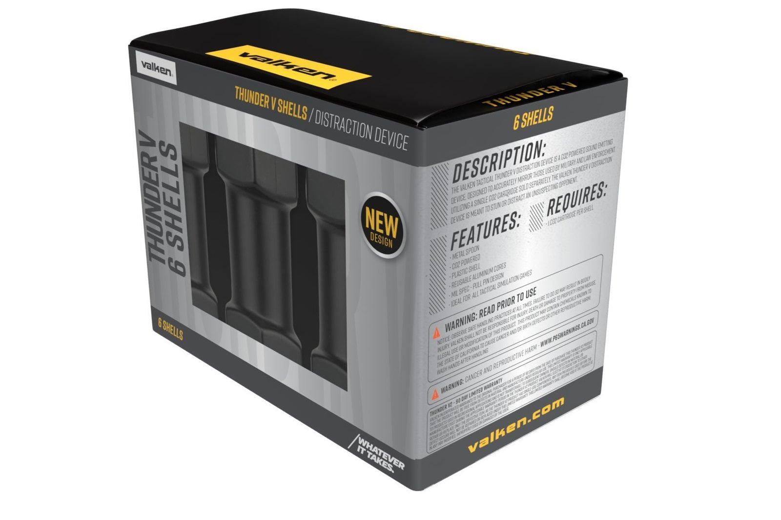 Valken Thunder V2 CO2 Simulación de sonido Granada Cilindro B Shells ...